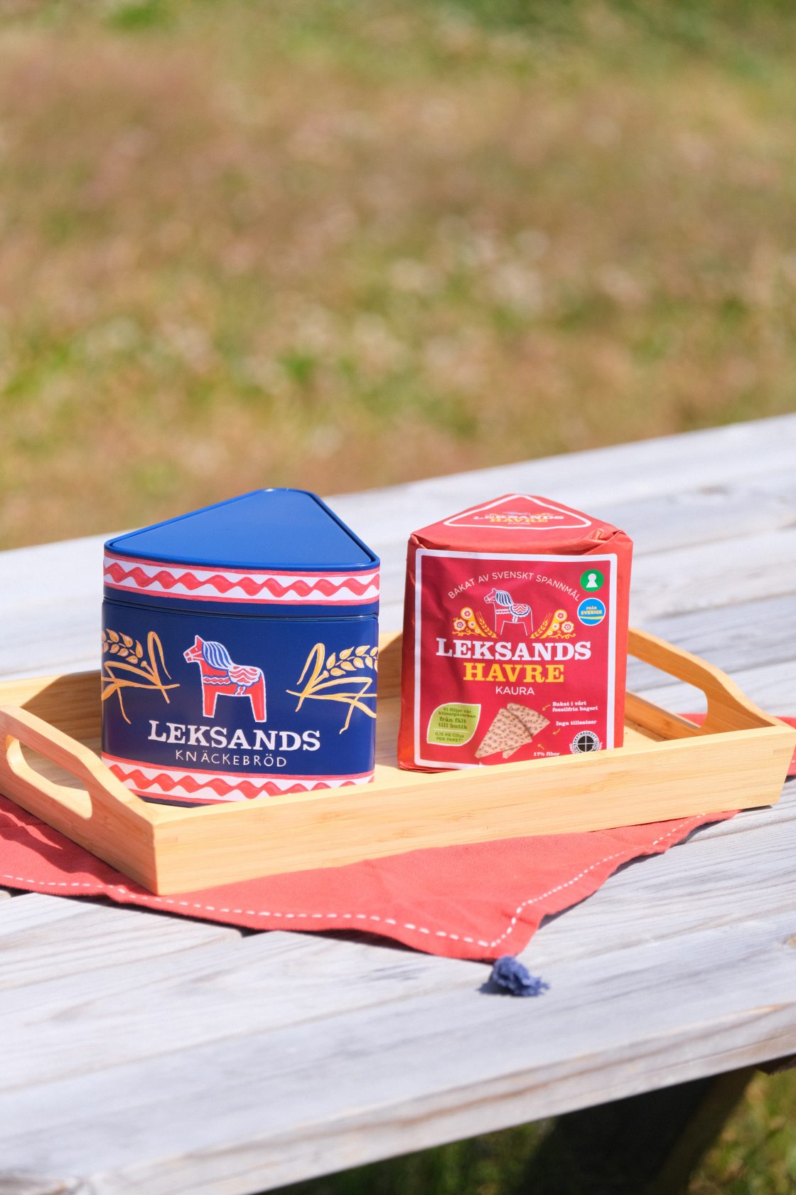 Blue triangular Tin Rye – Leksands Knäckebröd